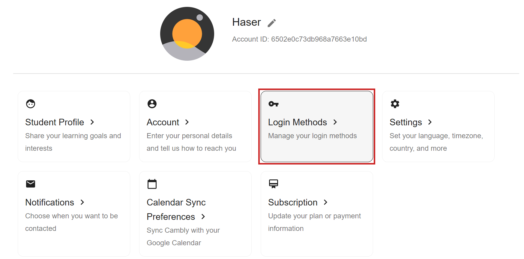 Change login method – Cambly